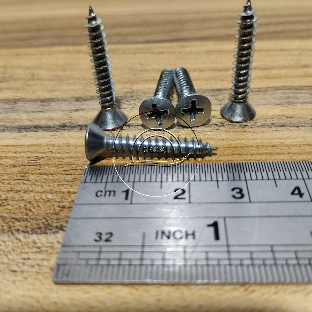 Jual SEKRUP FH FAB PANJANG 2,5CM 8X1 SKRUP F+AB TAPPING TAPING SCREW 8 X 1 2,5 CM OBENG PLUS ...