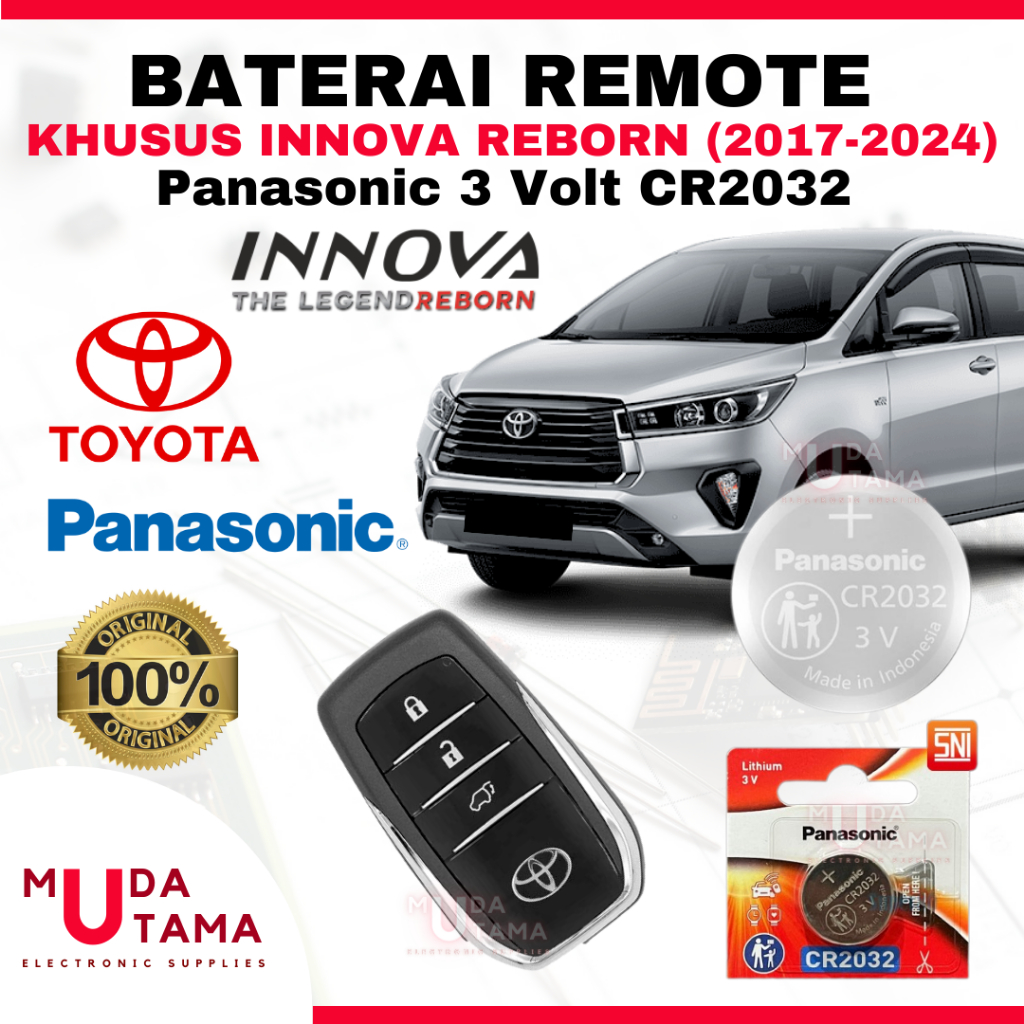 Jual Baterai Remote TOYOTA INNOVA REBORN - ORIGINAL PANASONIC CR2032 ...
