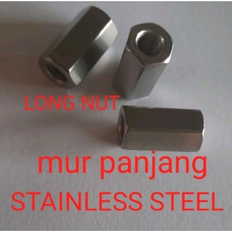 Jual Long Nut Stainless 304/ Mur panjang/ Drat baut 19/ m.12( panjang ...