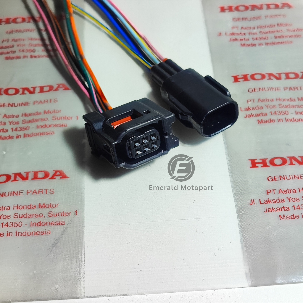 Jual kabel soket sensor ckp pin 6 male female set fi honda new beat ...