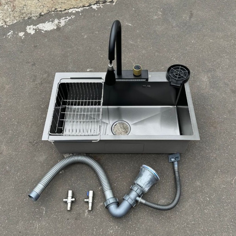 Jual KITCHEN SINK HITAM STAINLESS PREMIUM 75X45 / PAKET BAK CUCI PIRING ...