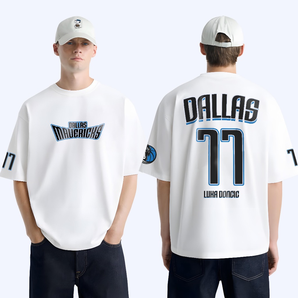 Jual Surfinclo Oversized T-Shirt Streetwear White Dallas Mavericks 77 ...