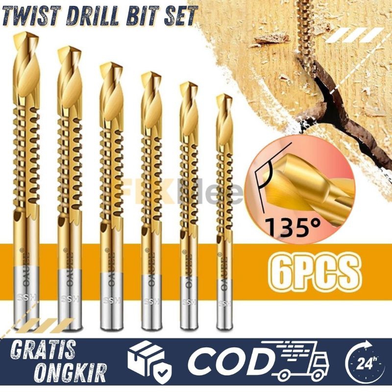 Jual Fixmee ~ 6 Pcs Mata Bor Potong Gergaji Bor 6 pcs 3-8mm Drill Saw ...