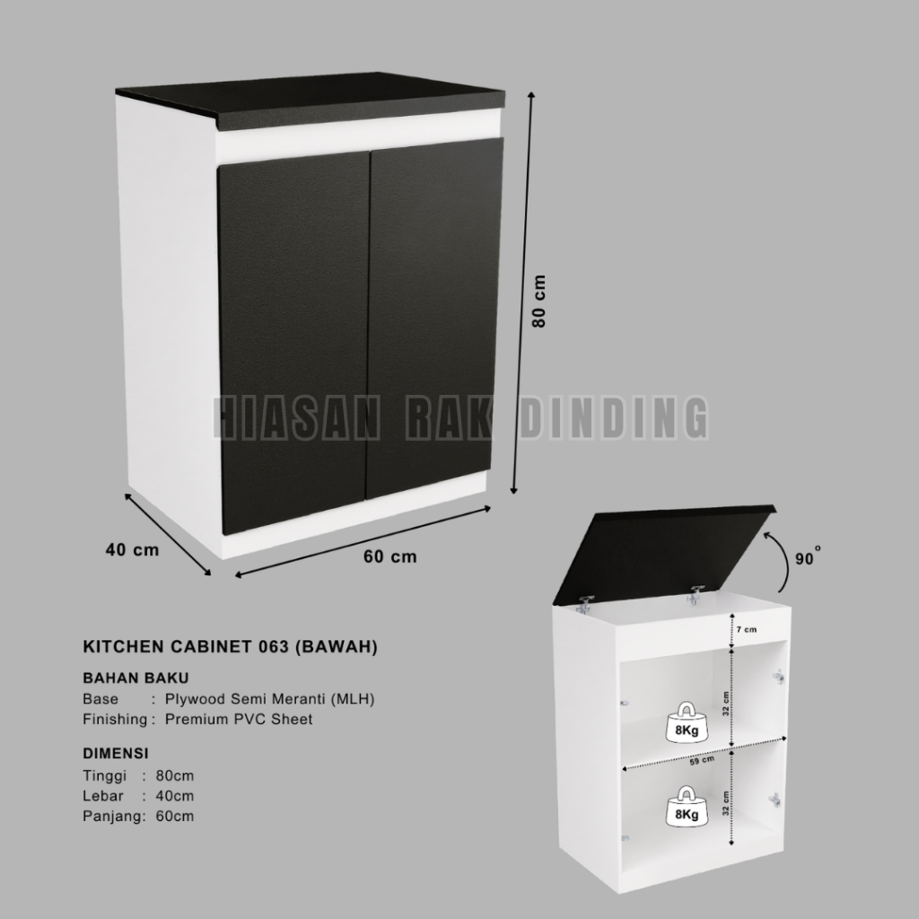 Jual Kitchen Set Bawah 2 Pintu Rak Bumbu Dapur Lemari Microwave ...