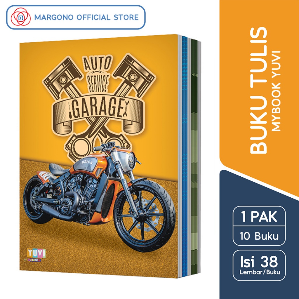 Jual My Book Yuvi Buku Tulis Classic Motor 1 Bobber 38 Lembar - 10 Buku ...