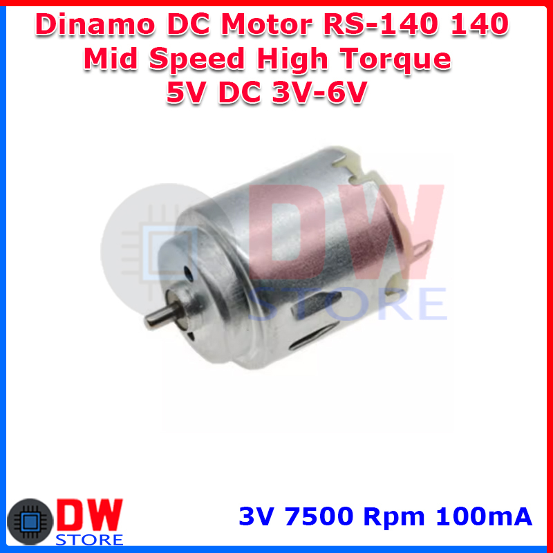 Jual Dinamo DC Motor RS-140 140 Mid Speed High Torque 5V DC 3V-6V ...