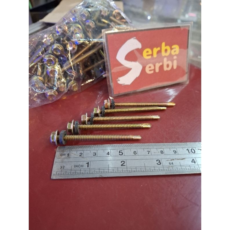 Jual {/100PCS Sds 12x65}Baut atap spandek roffing sds 12 x 65 | Shopee ...