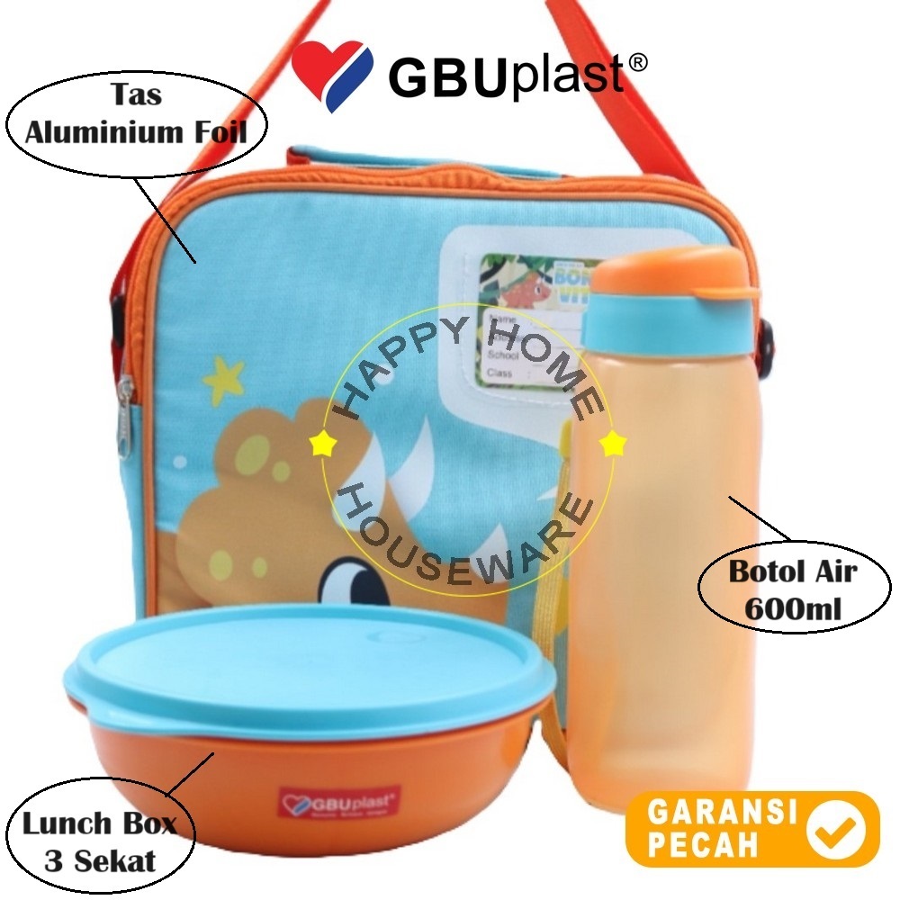 Jual GBUplast Bonavita Dino Lunch Box Bag Kids Set 3pcs Kotak Bekal & Botol Minum Tas Aluminium ...