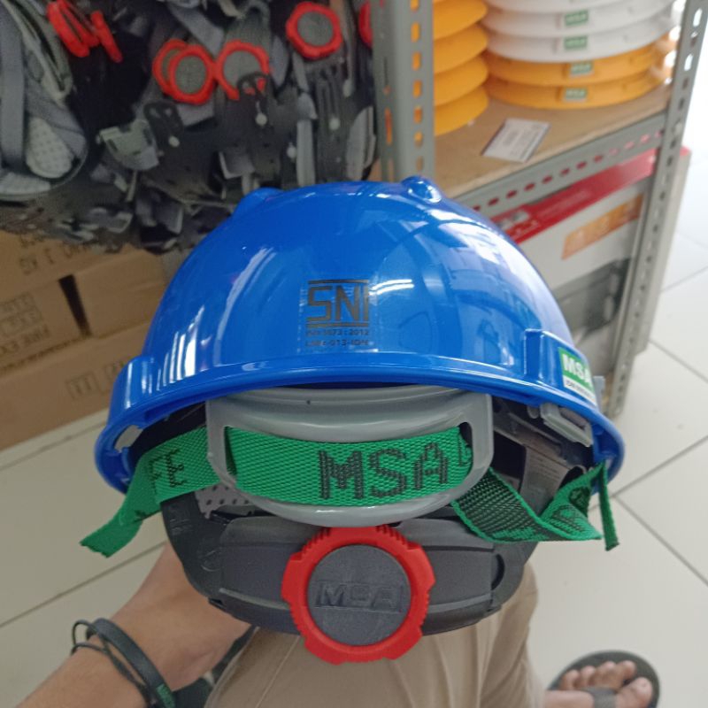 Jual Helm Safety MSA Full Set / Helm Safety Kerja Proyek warna Biru ...