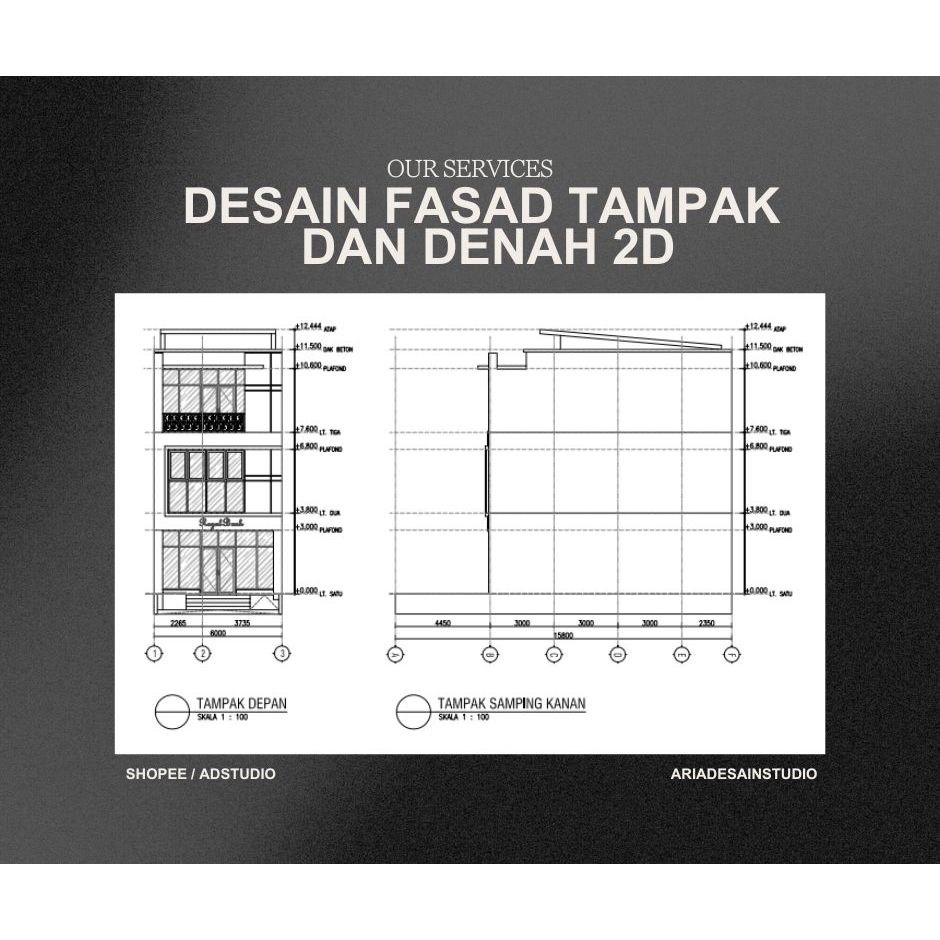 Jual Gambar Denah Rumah Bangunan 2D Site Layout Desain Arsitek | Shopee ...