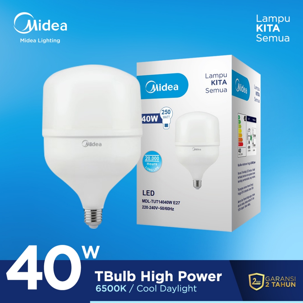 Jual Midea - Lampu Tabung Led 40 Watt Cool Daylight 6500K Putih - Lampu ...