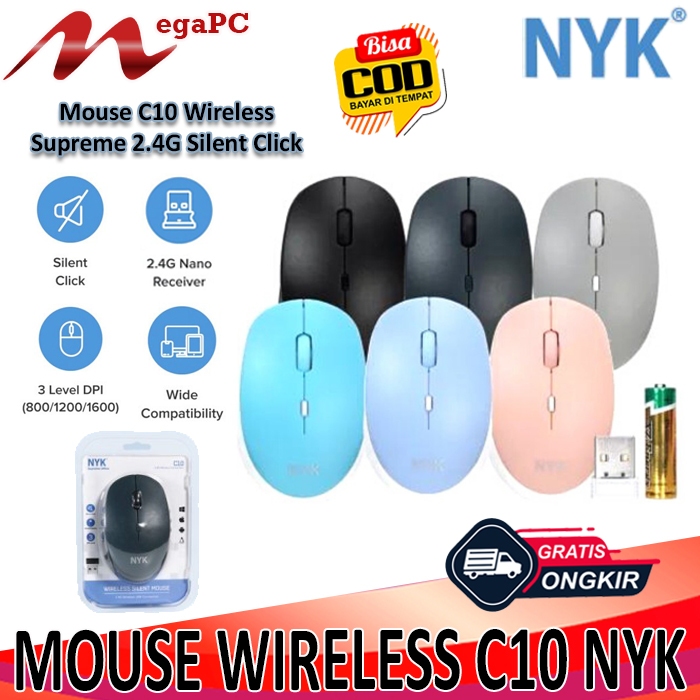 Jual Mouse Wireless NYK Supreme C10 2.4G Silent Click | Shopee Indonesia