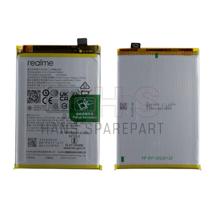 Jual BLP837 BATERAI REALME 9 PRO PLUS / RMX3392, RMX3393 - ORIGINAL ...