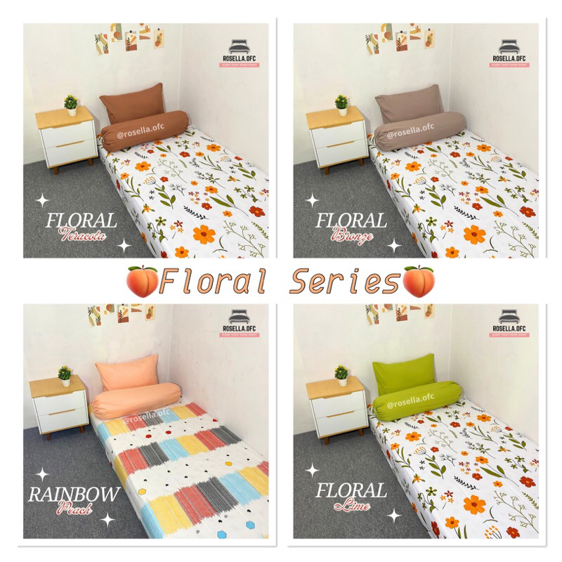 Jual Sprei Mix & Match Bunga Cantik Teracotta Combine Bronze Floral ...