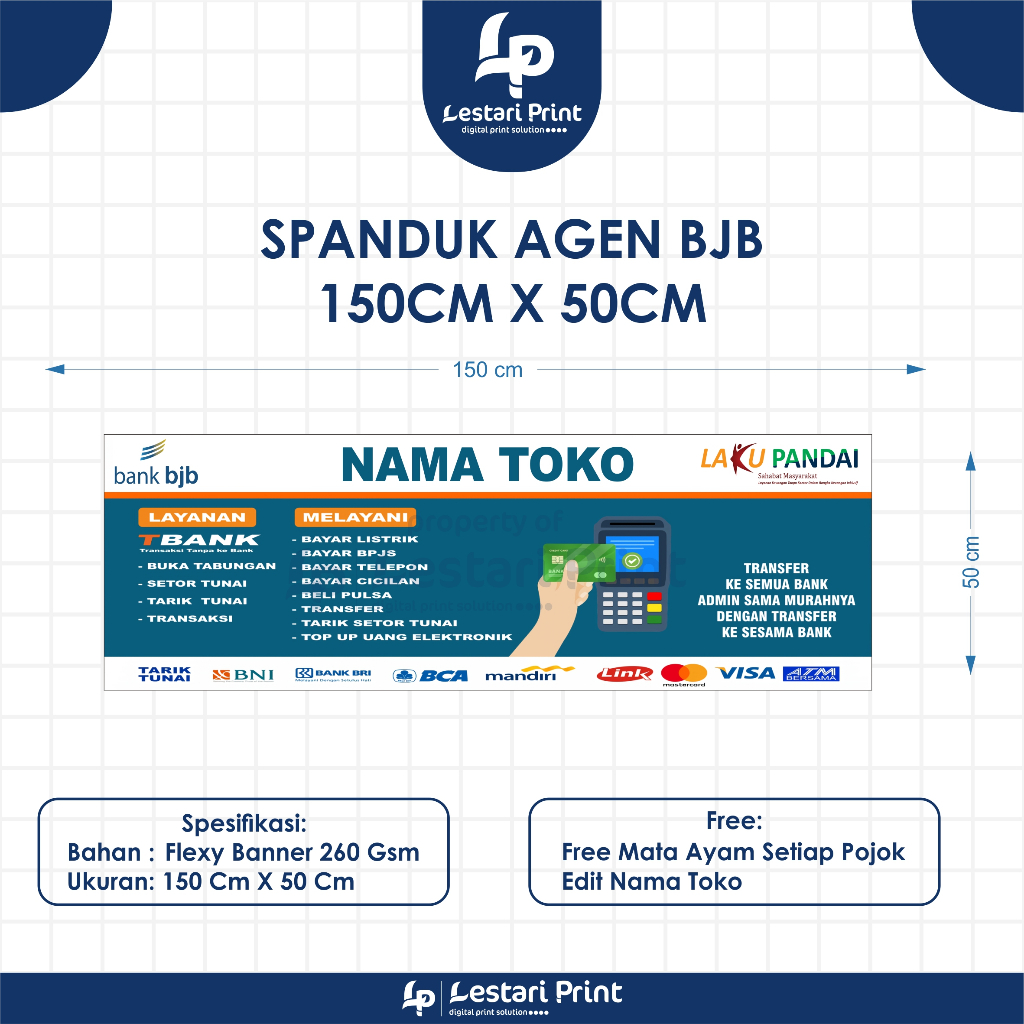 Jual SPANDUK BANNER AGEN BJB 150CM X 50CM - LESTARI PRINT | Shopee ...