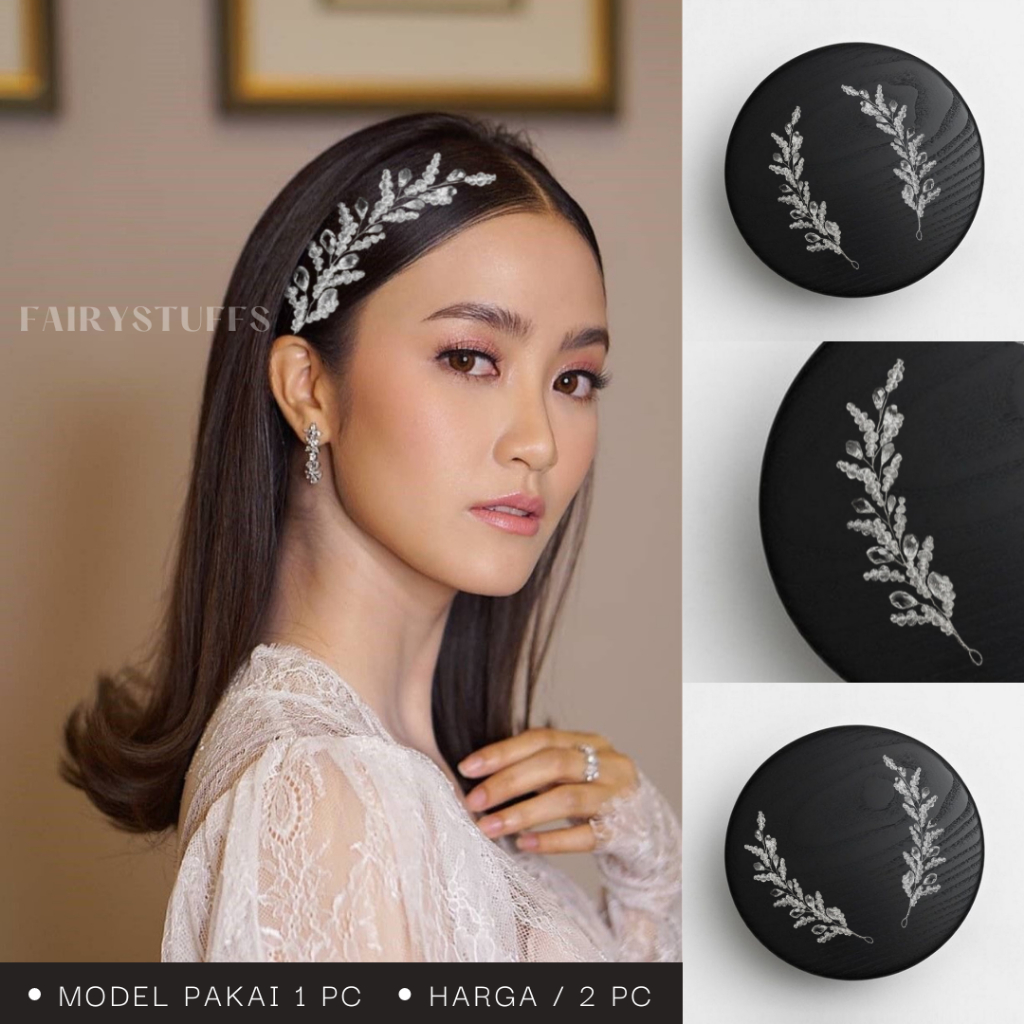 Jual Hairpiece Akssesoris Rambut Wanita Wedding Hiasan Rambut Kristal ...