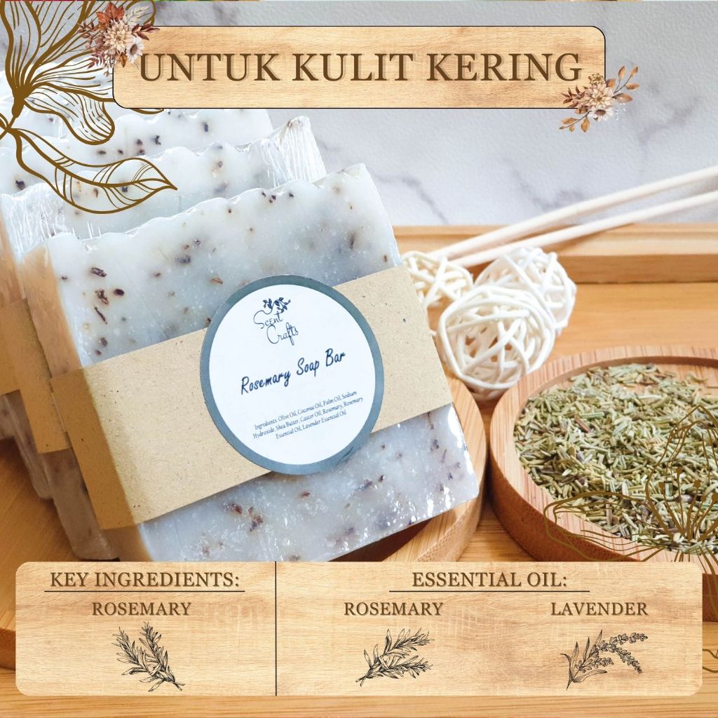 Jual Rosemary Soap Bar - Scent Crafts - Sabun Herbal - Handmade Soap ...