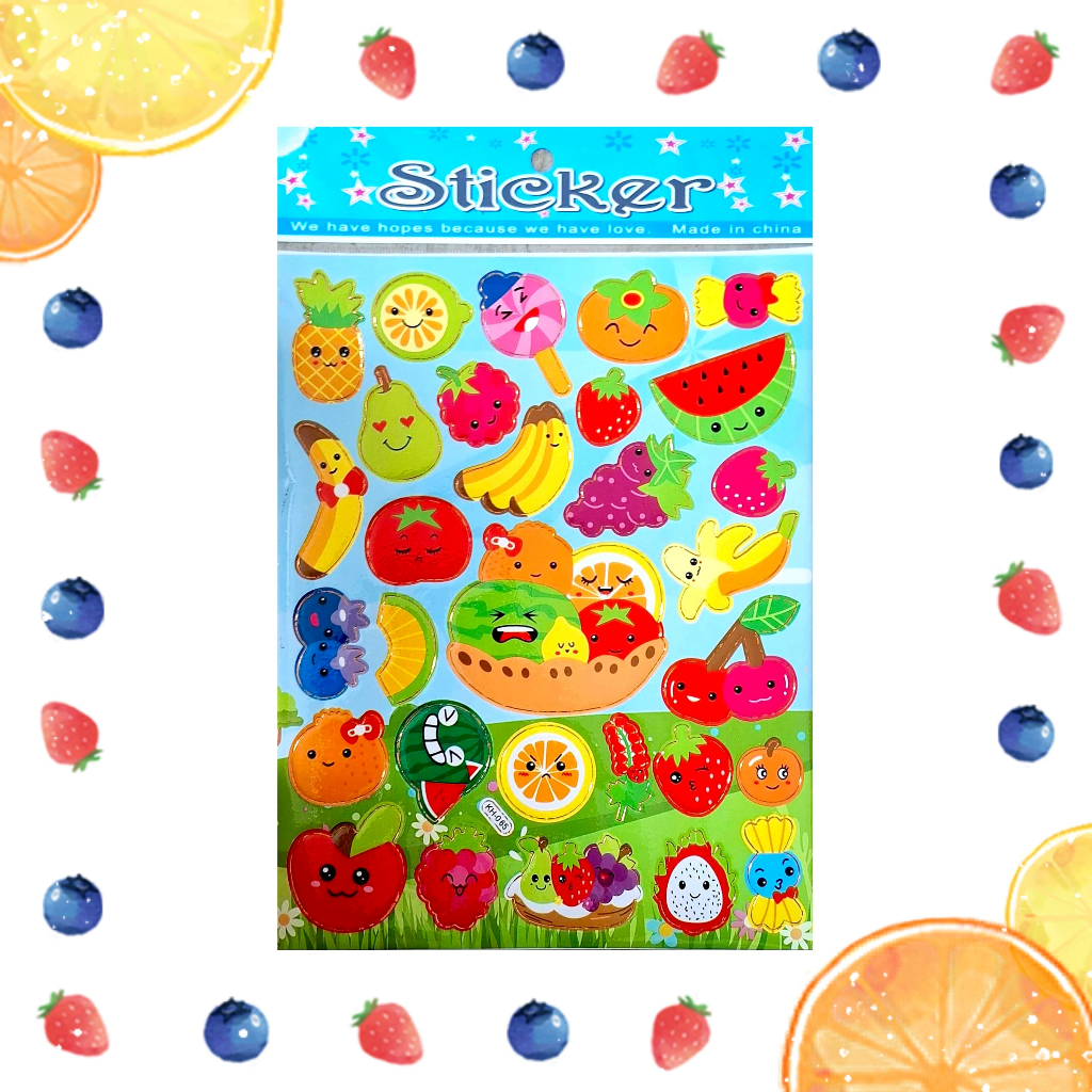 Jual Stiker Laser Gambar Tempel Laser Sticker Anak Edisi Buah Sayuran ...