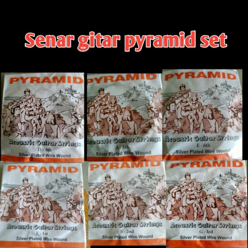 Jual senar gitar pyramid ori lokal 1 set ( no 1 sampai no 6 ) | Shopee ...