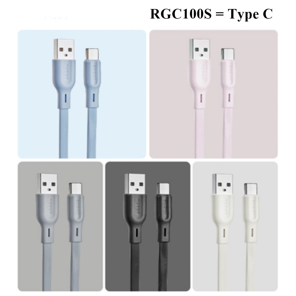 Jual ROBOT Kabel Data RGC100S Data Cable Type-C 2.4A 100cm Colorful ...