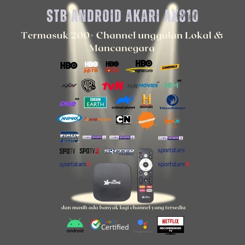 Jual STB Akari AX512 AX810 & ZTE B866F Android TV Box 4K Google & Netflix Certified Siap Pakai ...