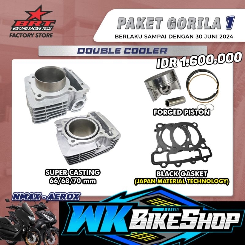 Jual BLOK BRT NMAX / AEROX CASTING IRON DOUBLE COOLER ( 62 / 66 / 68 ...