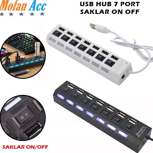 Jual Bonus MA USB Hub 2 7 Port Saklar ONOFF Adaptor Charger Hi Speed ...