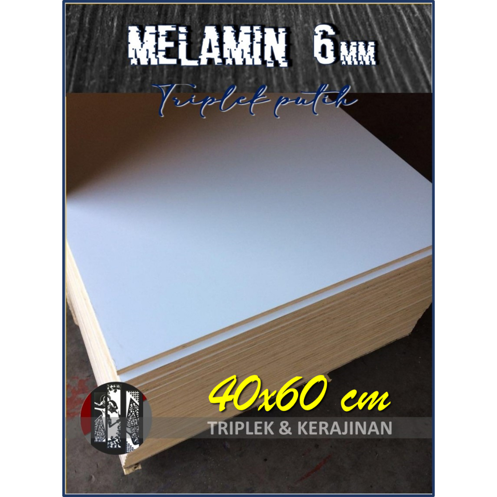 Jual Triplek Melamin Putih 6mm 40x60 cm (Doff-Glossy | 1 & 2 Muka) 6 mm ...