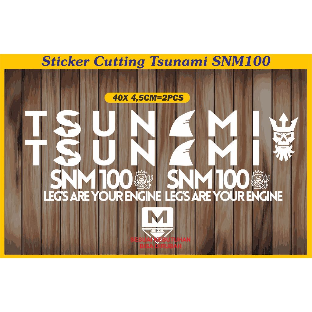 Jual sticker cutting fixie tsunami sticker sepeda tsunami SNM100 ...