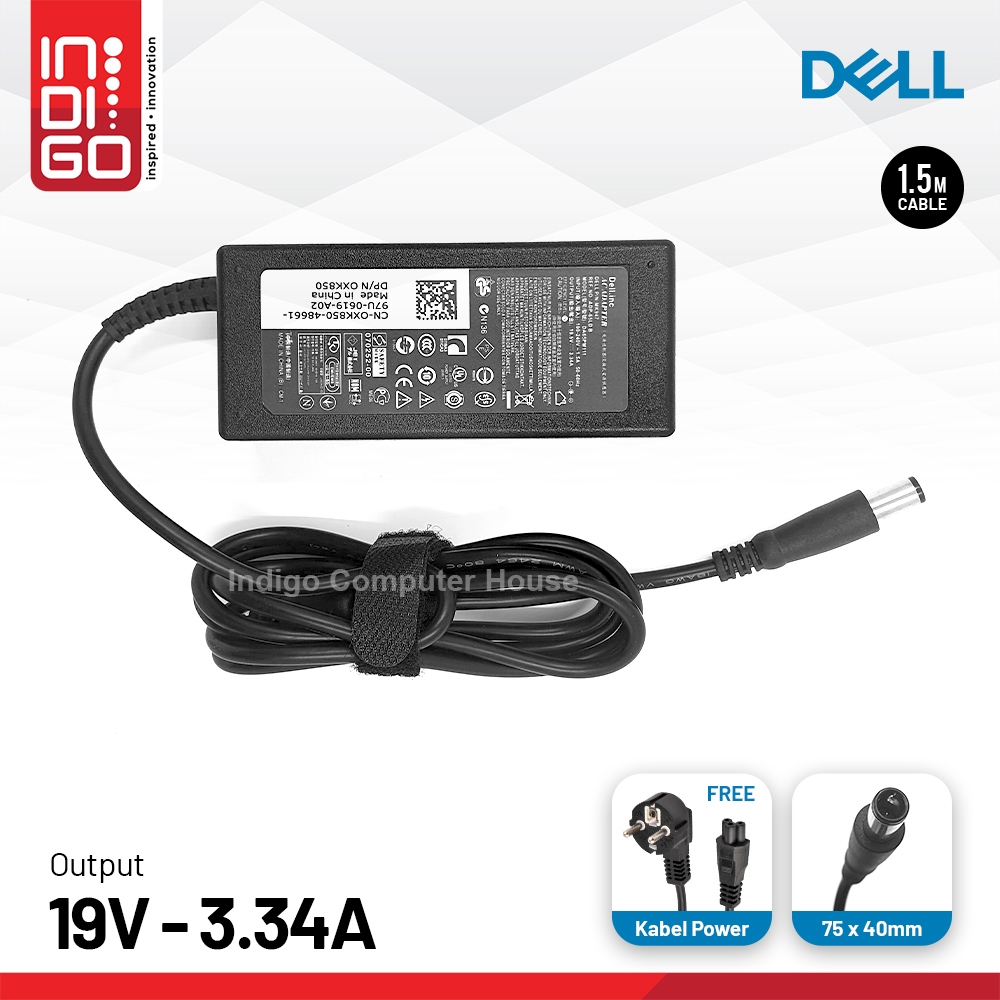 Jual Adaptor Dell ORI 19.5V 3.34A 74x50mm/Adaptor Laptop/ charger ...