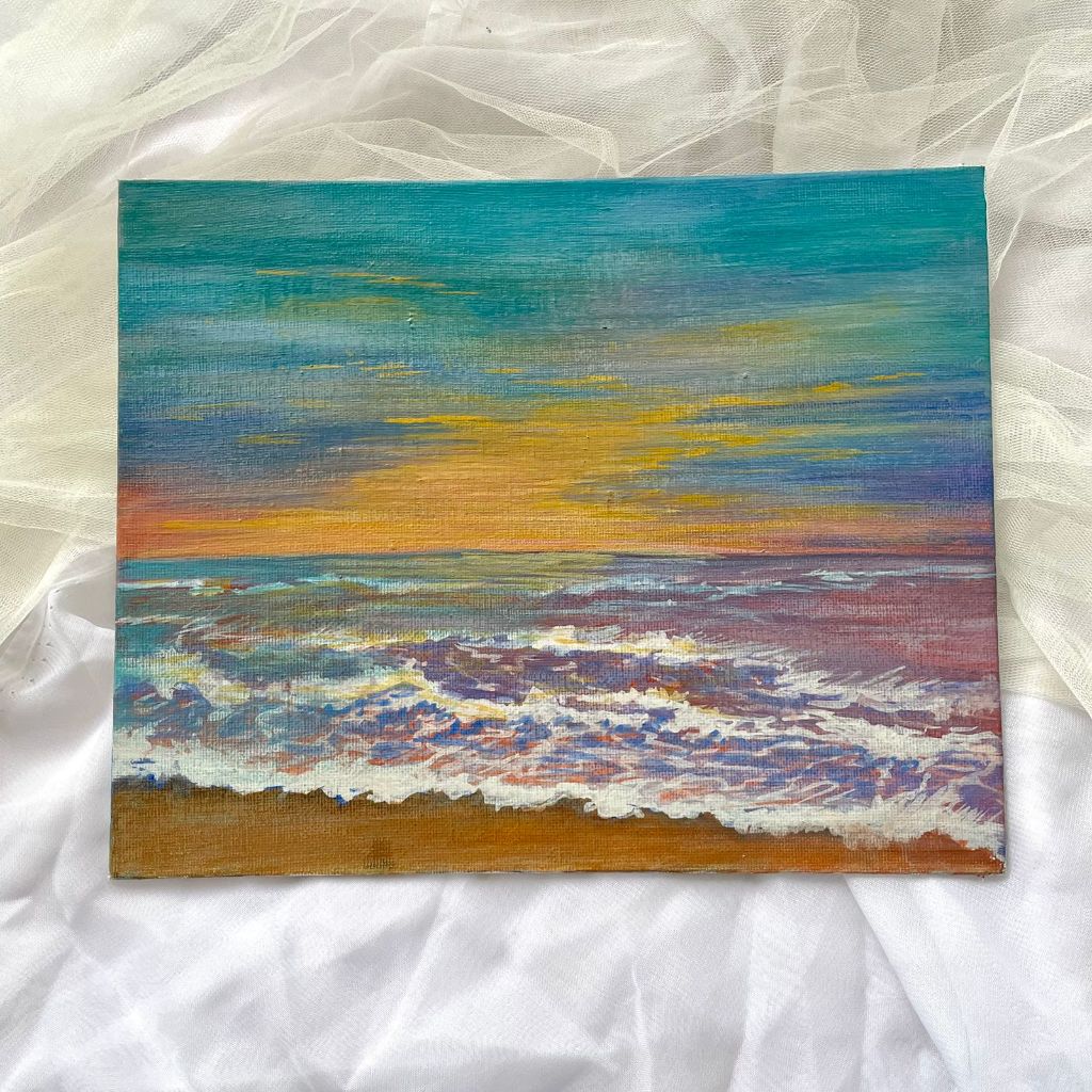 Jual Lukisan laut aesthetic | Canvas Panel | Ver 2 painting gouache ...