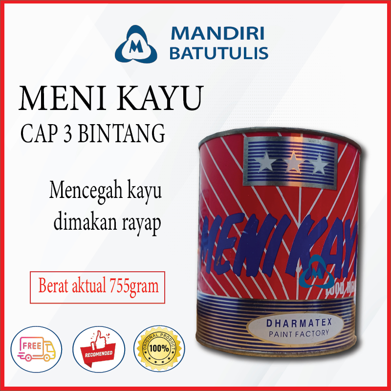 Jual Loodmenie Meni Menie Kayu Cap 3 Bintang - Cat Dasar Kayu 1kg ...