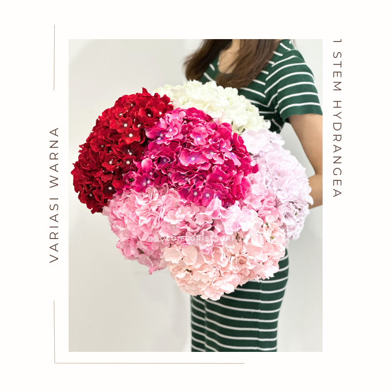Jual 1 STEM Hydrangeas Artificial 1 Tangkai Bunga Plastik Buatan Hiasan ...