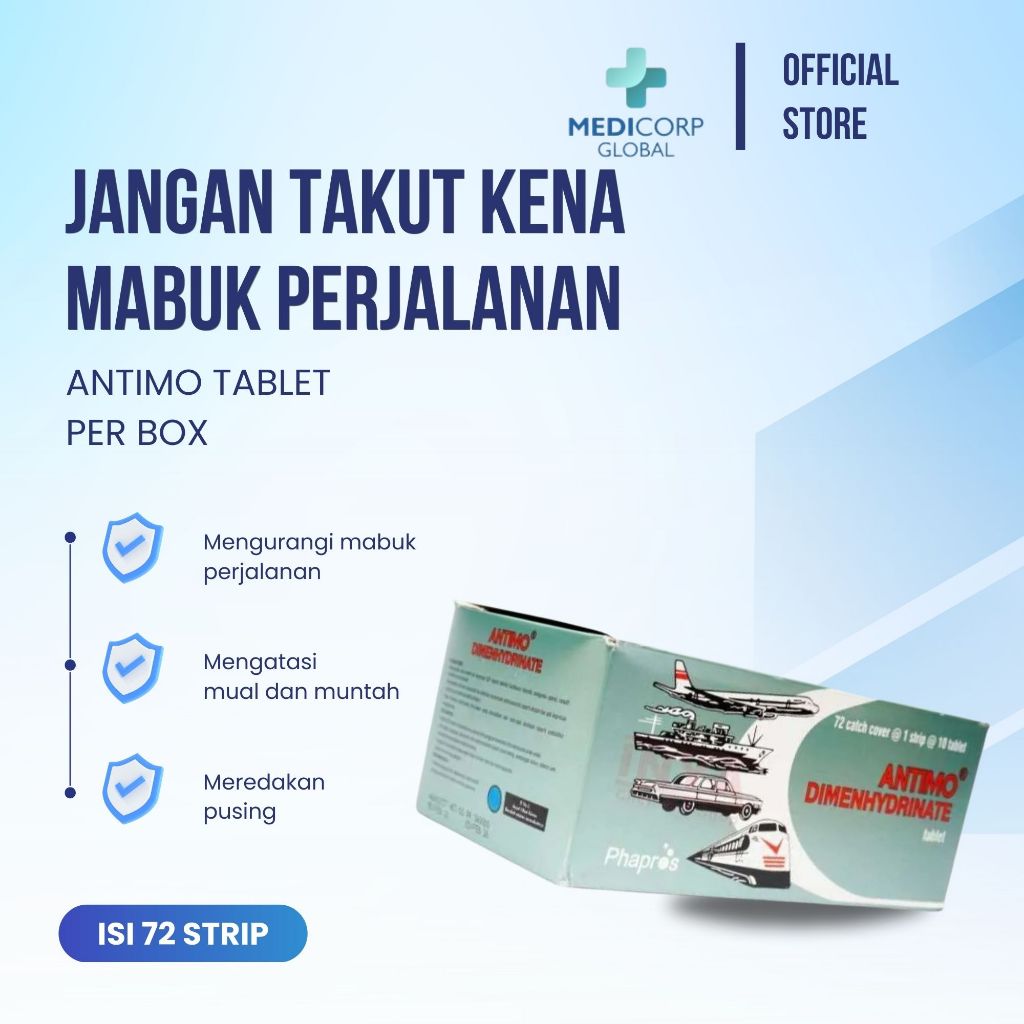 Jual [MEDICORP] Antimo tablet anti mabuk perjalanan / mual muntah ...