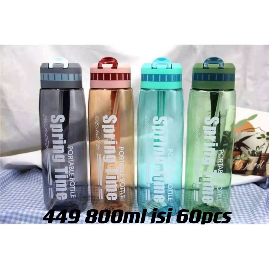 Jual BOTOL MINUM SPRING TIME - BOTOL AIR MINUM BERWARNA TRANSPARAN ...