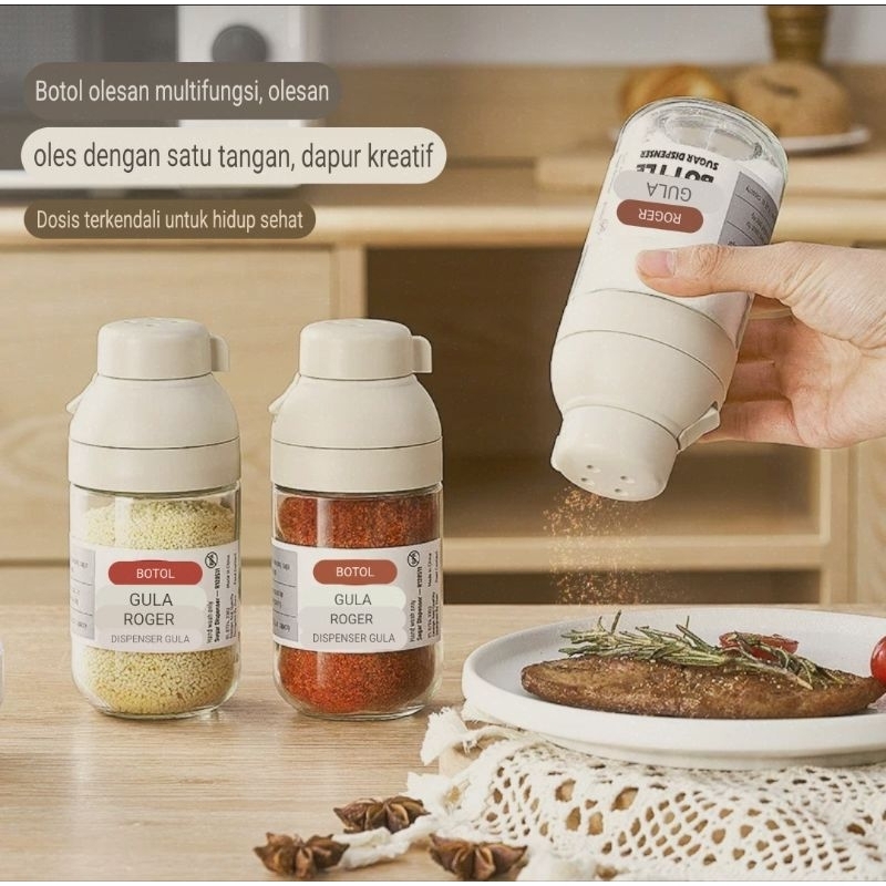 Jual Botol Bumbu Dapur Bahan Kaca / Toples Kaca Refill Bumbu Gula Garam ...