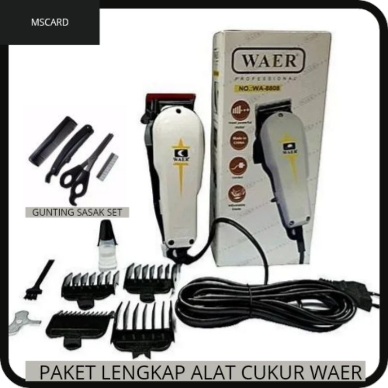Jual Alat Mesin Cukur Rambut Listrik WAER WA 8808 ORIGINAL -Hair Clipper Elektrik - Mesin Cukur ...