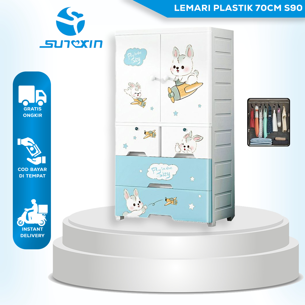 Jual SUNXIN-Lemari Plastik Pakaian 70CM S90 / Plastic Storage Cabinet ...