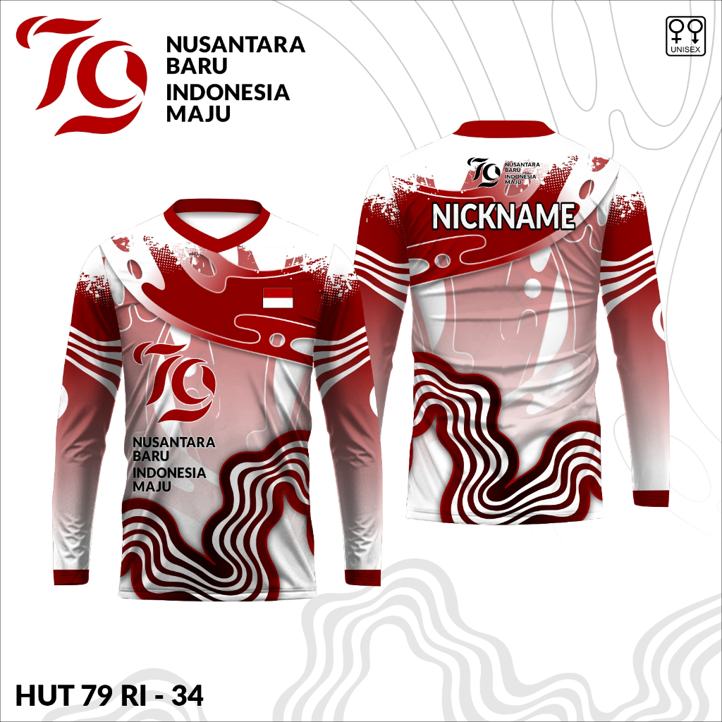 Jual Baju hut kemerdekaan ri ke 79 lengan panjang kaos 17an tahun 2024 | Shopee Indonesia