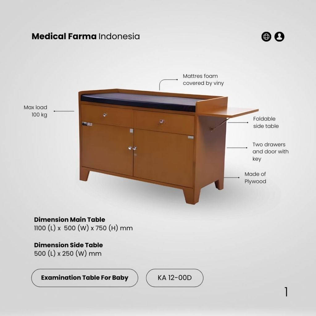 Jual Examination Table For Baby - Medical Farma Indonesia - Meja ...