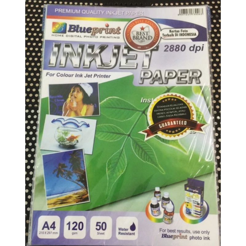 Jual kertas Inject Paper Blueprint A4 120gsm isi 50 lembar | Shopee ...
