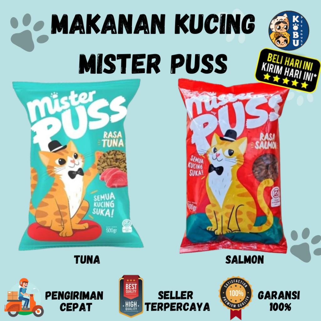 Jual MISTER PUSS makanan kucing 500gr (dryfood) | Shopee Indonesia