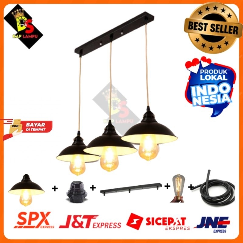 Jual KAP LAMPU 3 IN 1 GANTUNG WD ALUMUNIUM MINIMALIS LENGKAP 1 SET | Shopee Indonesia