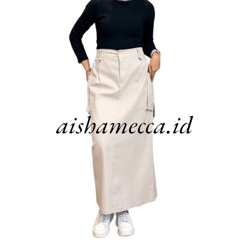 Jual Rok cargo wanita model Belah bahan American Drill Non Stretch ...