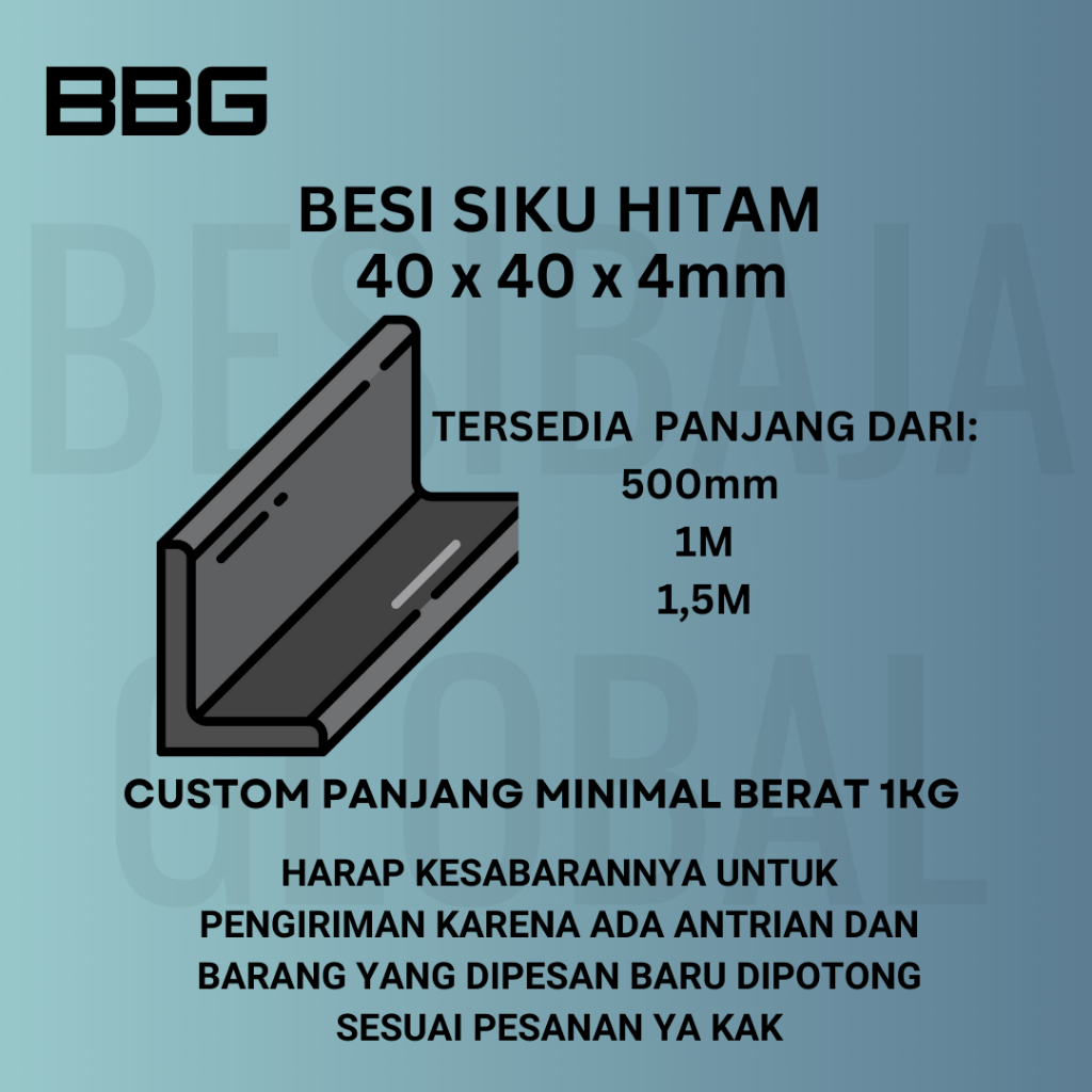 Jual BESI SIKU 40 x 4mm x 2M | Shopee Indonesia