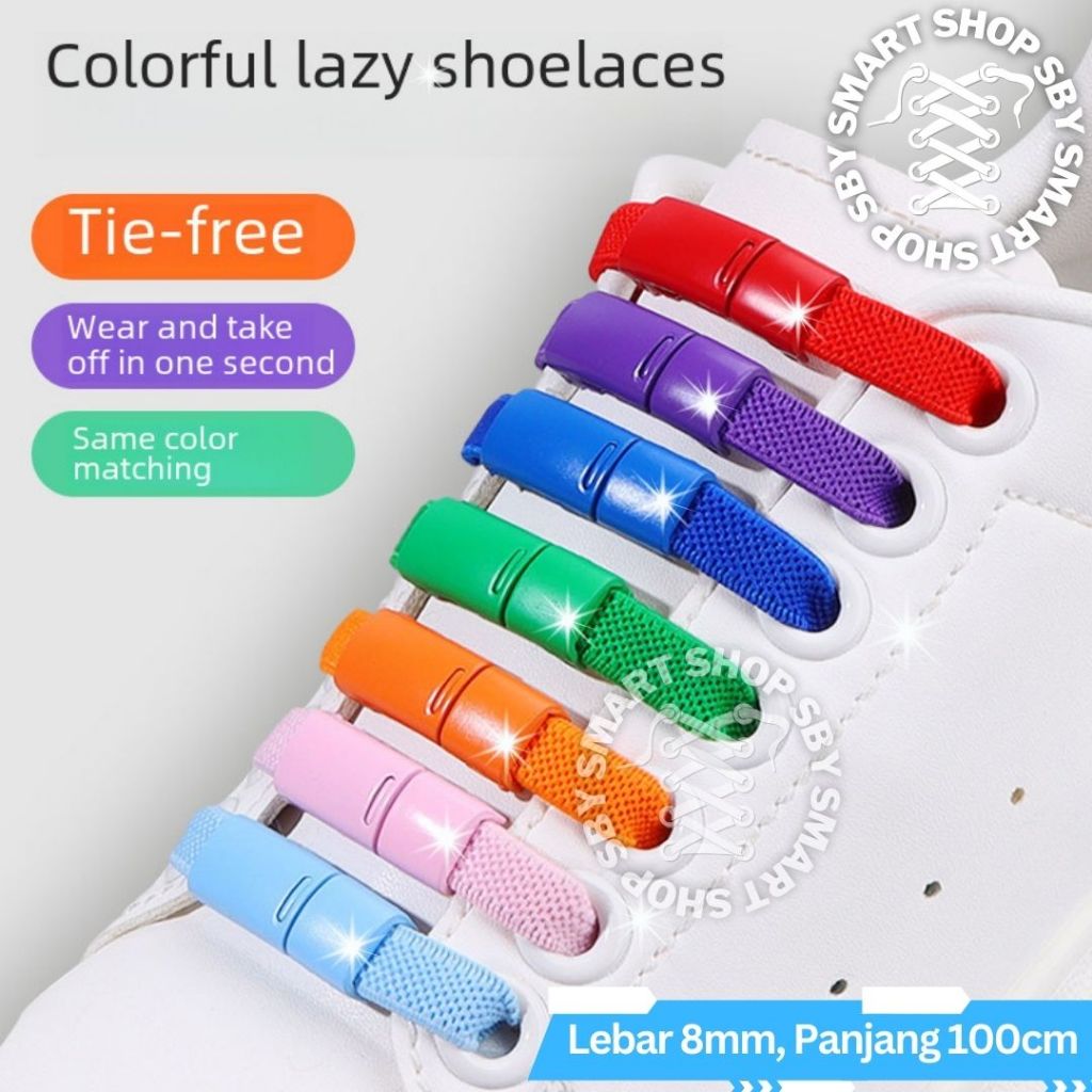 Jual (8mm) Tali Sepatu Elastis Lebar 8mm Buckle Lock MAGNETIC Keren ...