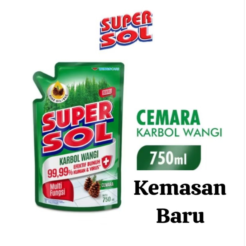 Jual SUPER SOL karbol wangi cemara isi 750ml&SUPER SOL SEREH isi 750 ml ...