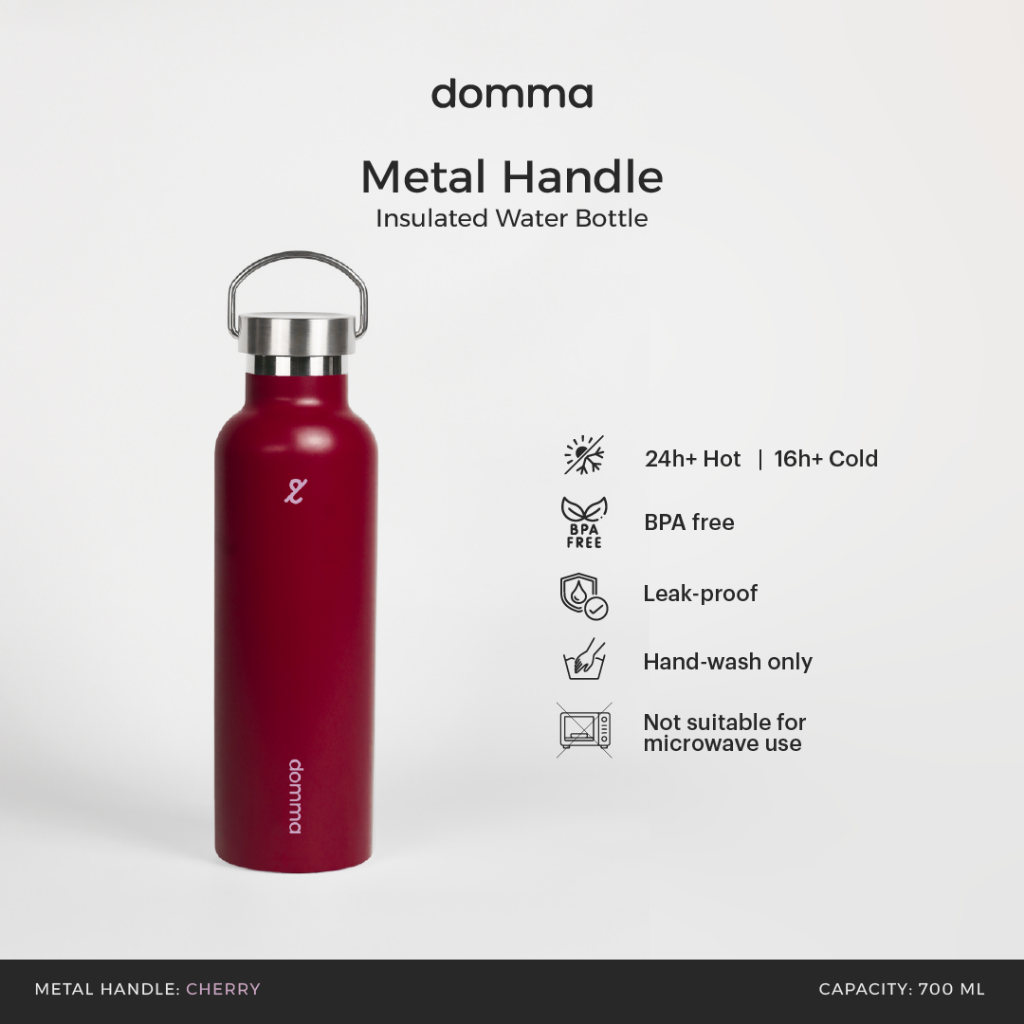 Jual [Domma] 700 ml Metal Handle Lid Insulated Reusable Tumbler Water ...