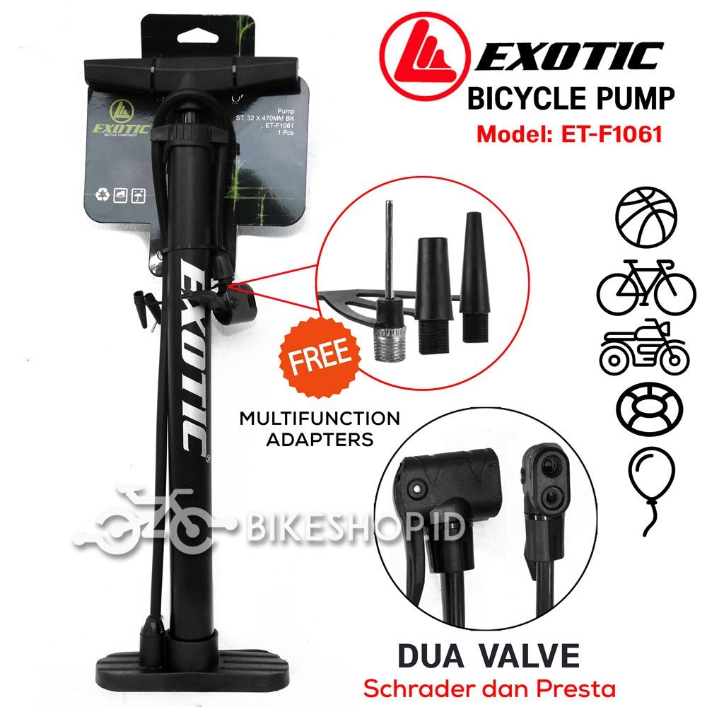 Jual Pompa Sepeda Motor Injak Pentil Motor Presta AV / FV Besi | Shopee ...