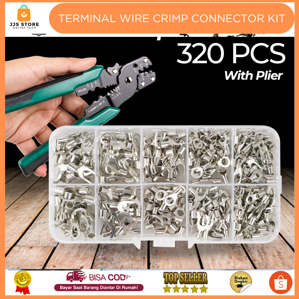 Jual Terminal Wire Crimping / Connector Listrik Kit 320 PCS with Plier ...